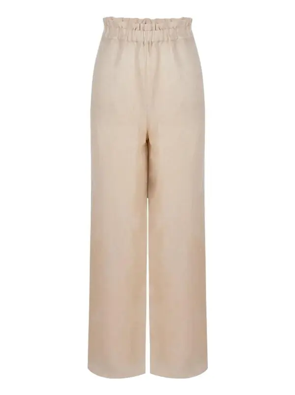 FIOLAS Wide Leg Trousers - Beige