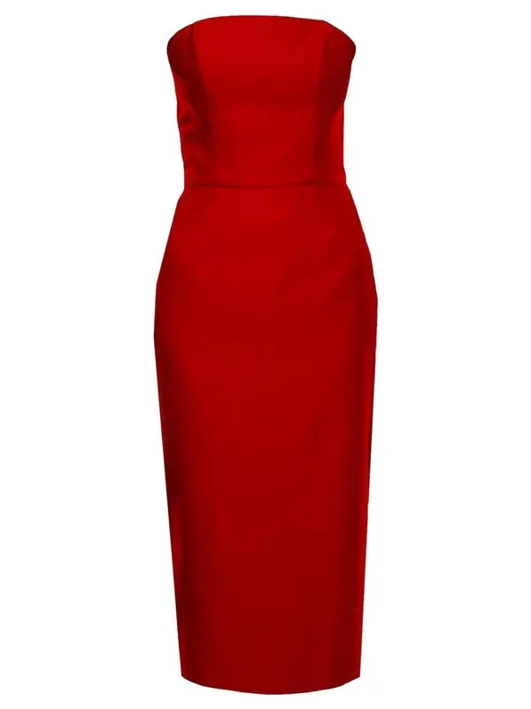 Baé Special Moments Fitted Strapless Mikado Dress - Red