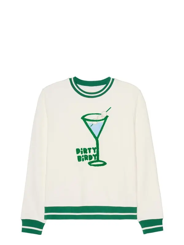 ELLSWORTH + IVEY Printed Lightweight French Terry Sweatshirt - White