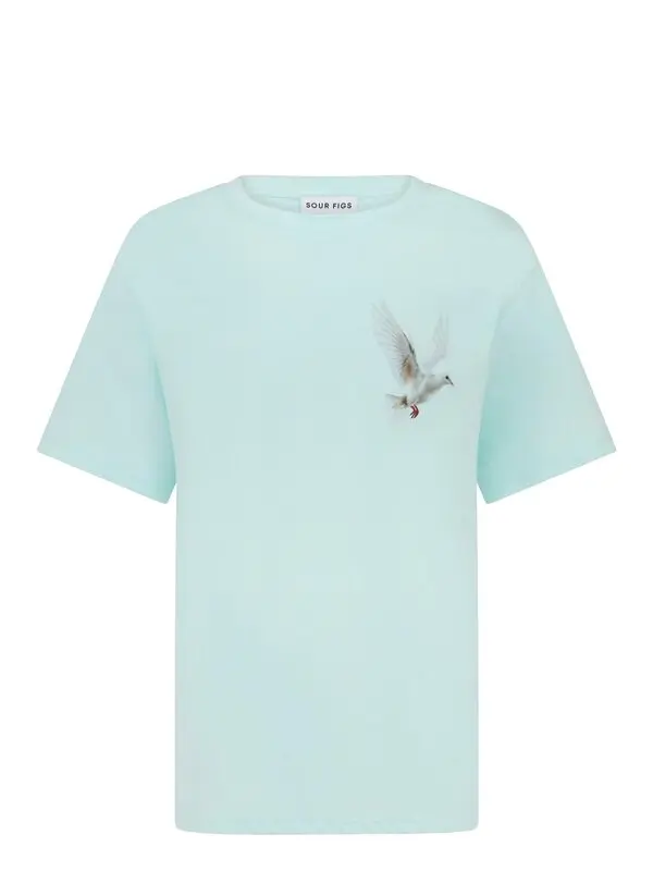 SOUR FIGS Flying Dove Printed T-shirt - Green
