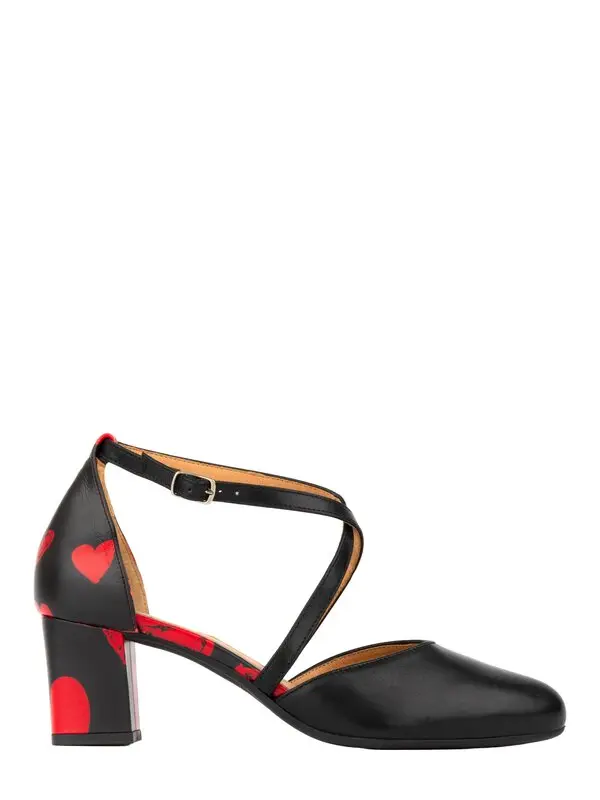 EMBASSY LONDON USA Dannii Lovehearts Designer Heels - Black/red