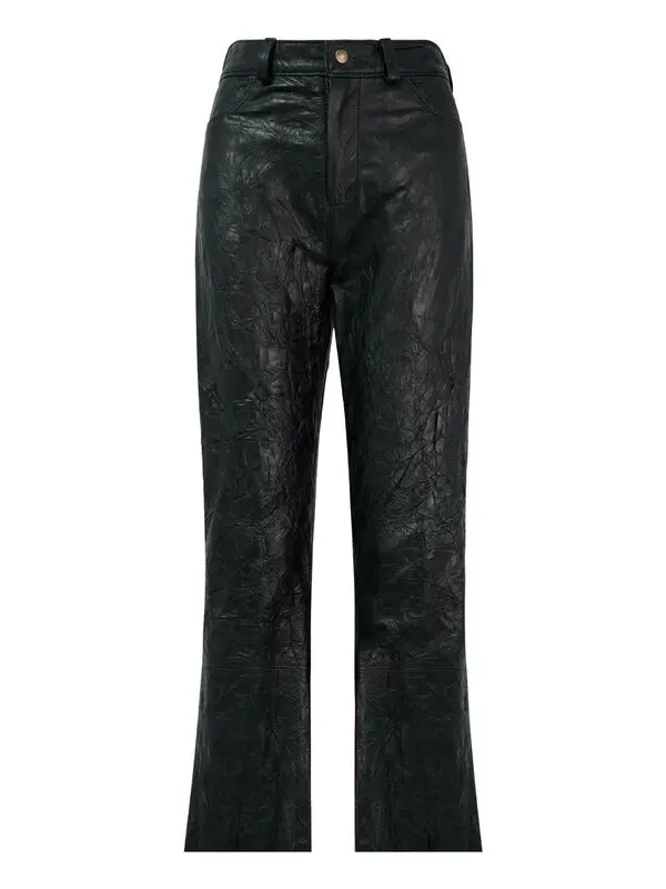 LORENA SARAVIA Ophelia Leather Trousers - Black