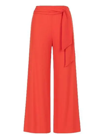CONQUISTA Tie Waist Palazzo Trousers - Orange