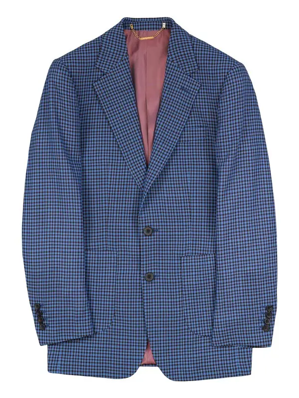 GRESHAM BLAKE Gingham Jacket - Blue/brown