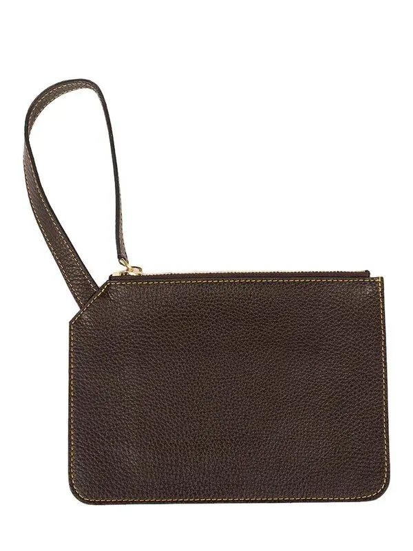 SJW BAGS LONDON Marissa Leather Clutch/wristlet - Brown