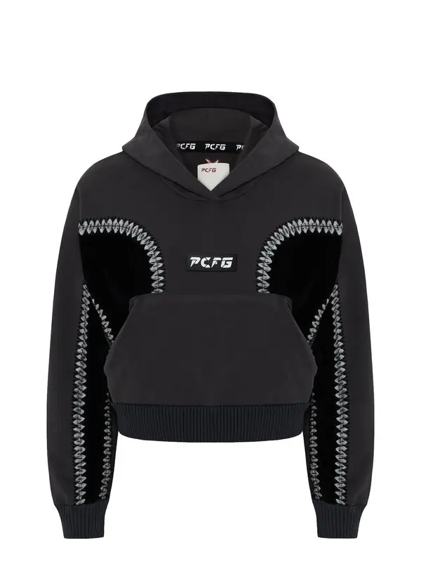 PCFG Paneled Hoodie - Black