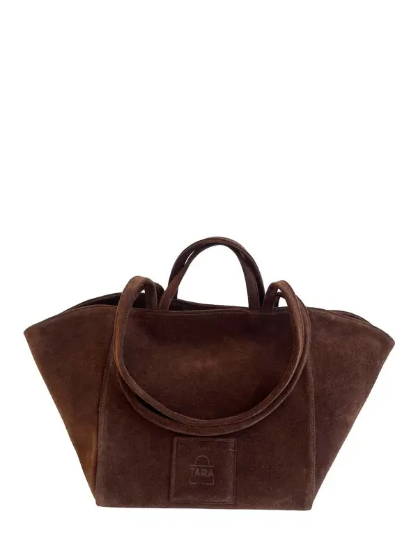 TARA STUDIO Lido Suede Bag - Brown/black