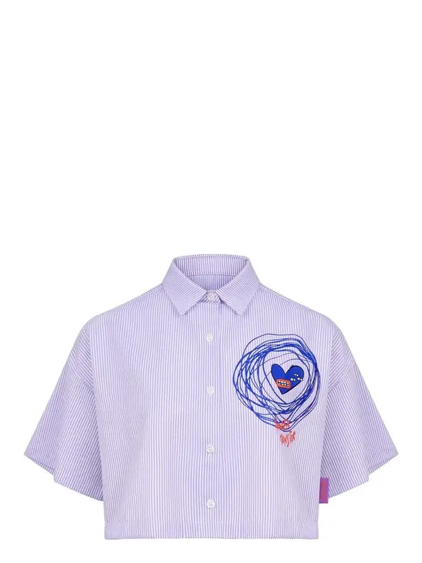 KING NAKED Inner Monster Crop Shirt - Purple