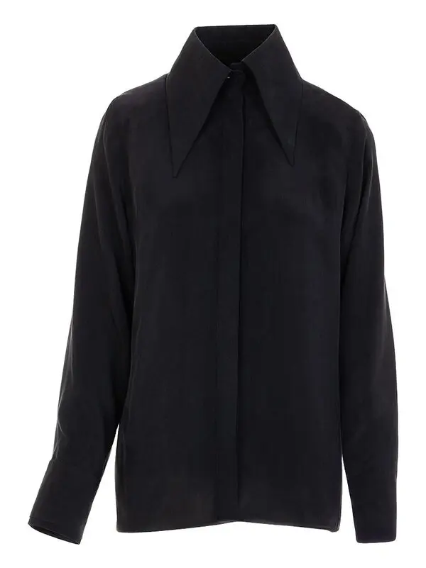 ZAMSEE Shirt With Large Collar - Black