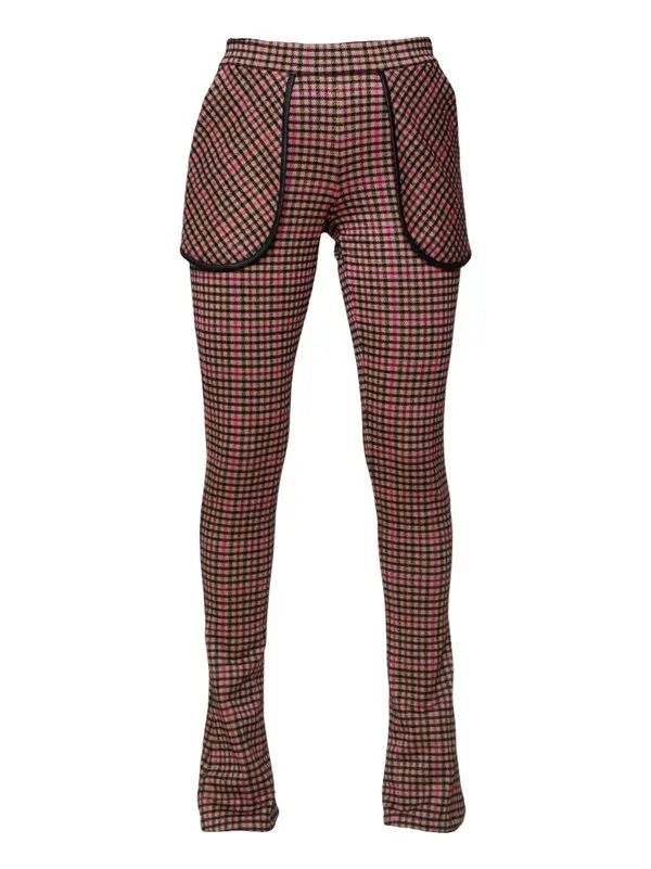 ARTISTA Plaid Cross Pants - Red/brown
