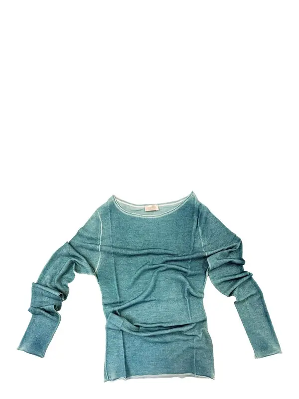VANILLA&CHOCOLATE Boat Neck Cashmere Sweater - Green