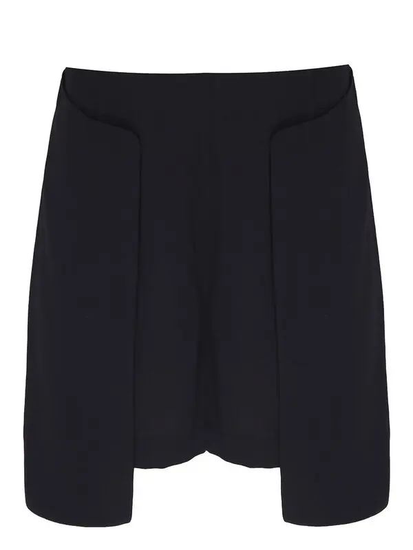 MADEBYZA Asymmetric Cut Detailed Shorts - Black