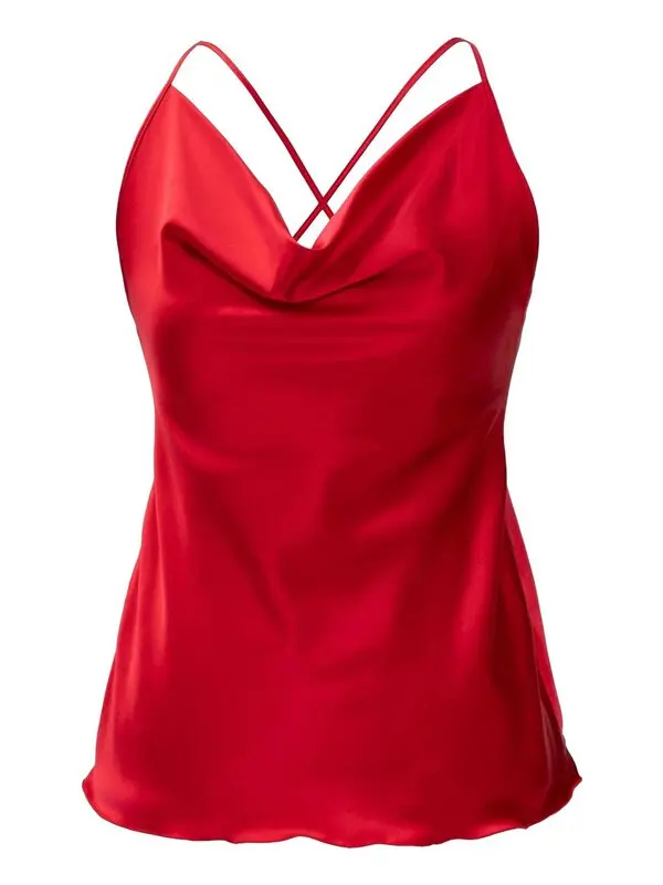 INCANTEVOLE MILANO Silk Cowl Neckline Top - Red