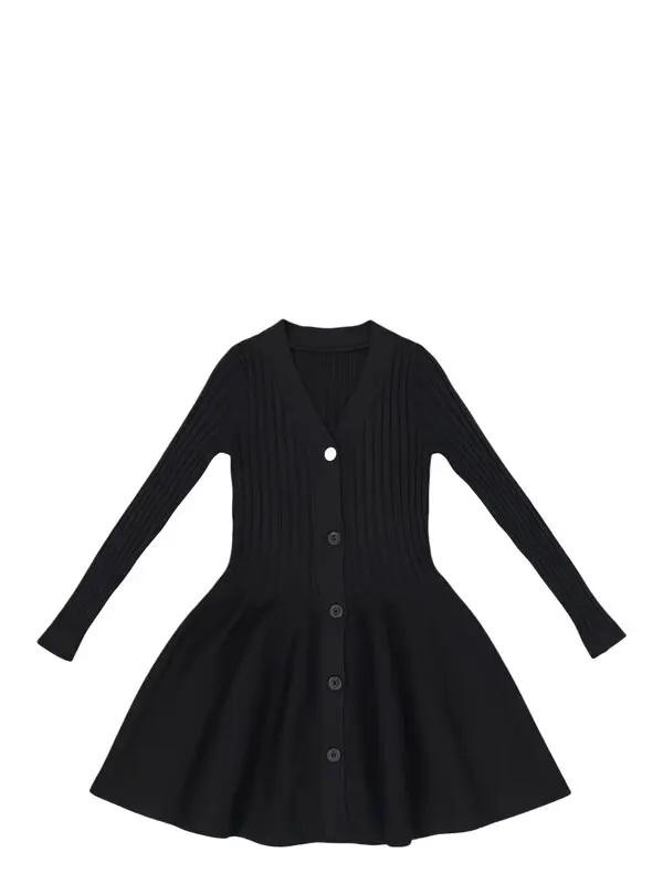 LONDON ATELIER BYPRODUCT Knitted Peplum Cardigan - Black