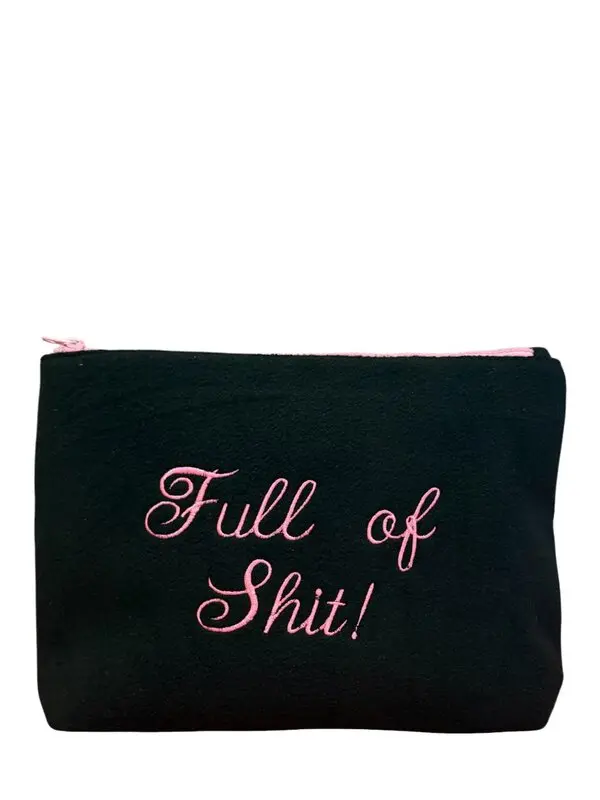 LILLY LOVES Embroidered Pouch - Black