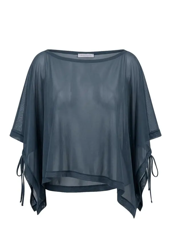SEROTONE SWIM Mesh Rectangle Swim Cover Up Top - Blue