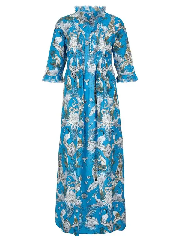 AT LAST... Cotton Annabel Maxi Dress - Blue