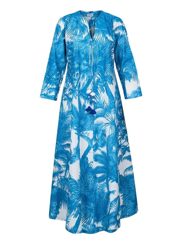 ANTRA DESIGNS Meilikki Sea Cotton Kaftan - Blue