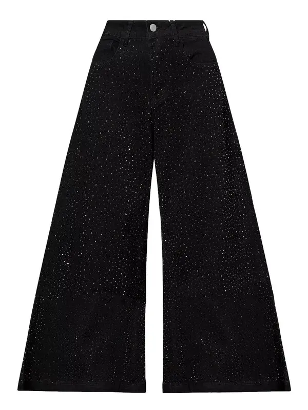 AMY LYNN Diamante Flare Jeans - Black