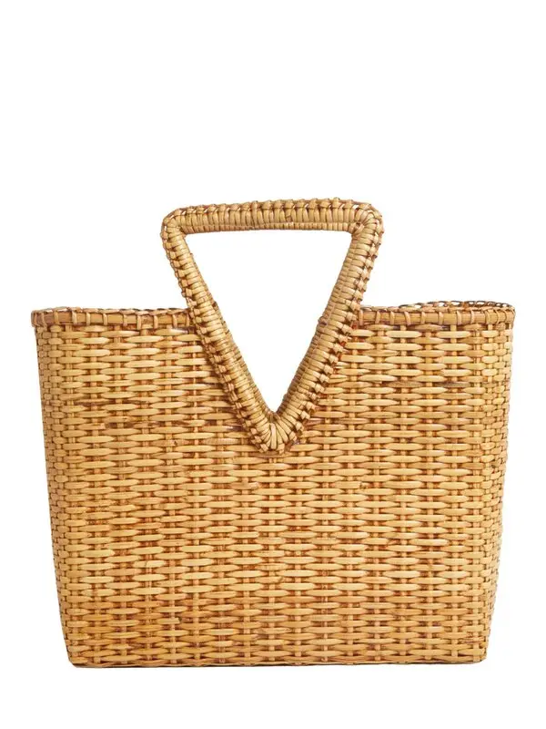 BETSY & FLOSS Paros Basket Bag With Triangle Handles - Brown