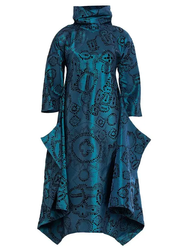 BIANCA POPP Many Angles Flowery Teal Taffeta Dress - Blue