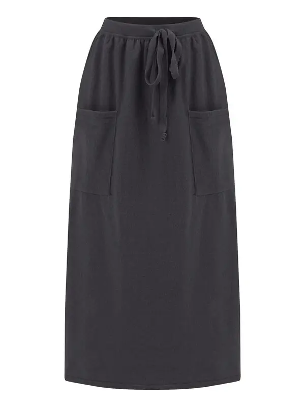 PERALUNA Nora Midi Knit Skirt - Grey