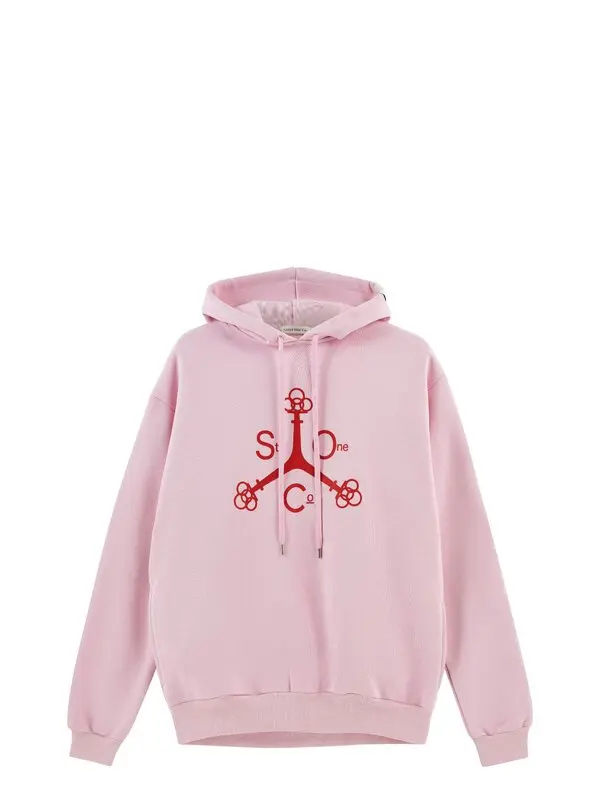 SAINT ONE CO. Logo Print Hoodie - Pink