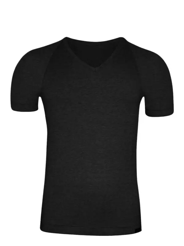 ZD ZERO DEFECTS Ranglan V-neck T-shirt Premium Egyptian Cotton Color - Black
