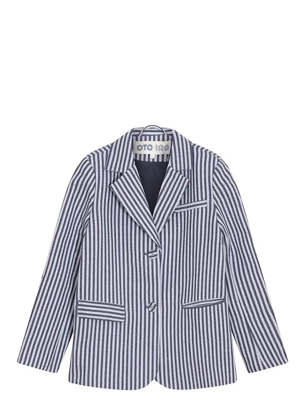 LONDON ATELIER BYPRODUCT Striped Tailored Blazer - Blue/white