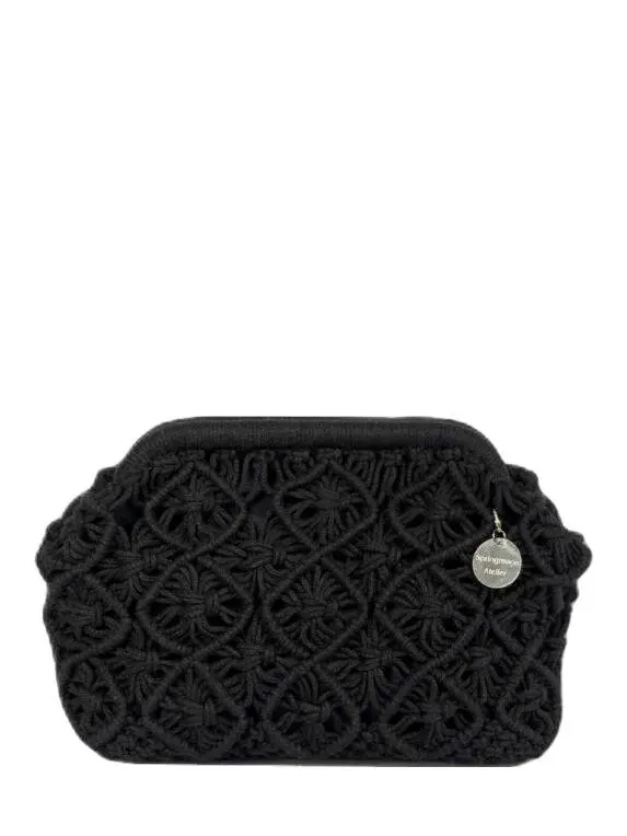 SPRINGMOONATELIER Macrame Handbag - Black