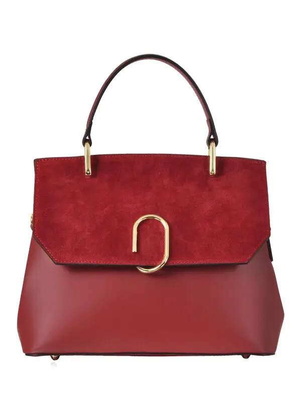 LE PARMENTIER Thais Suede And Leather Satchel - Red