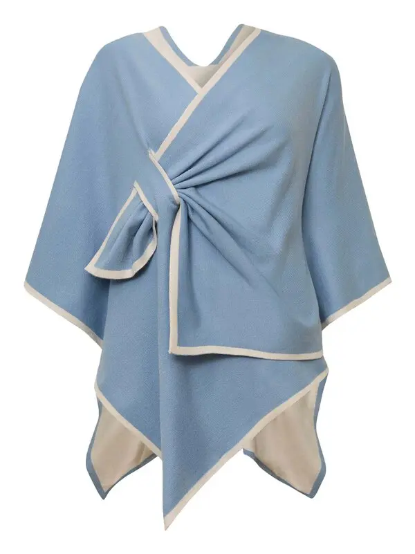 JAMES LAKELAND Front Knot Poncho - Blue