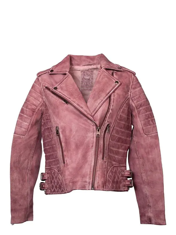 ZASTASTUDIO Biker Leather Jacket - Red
