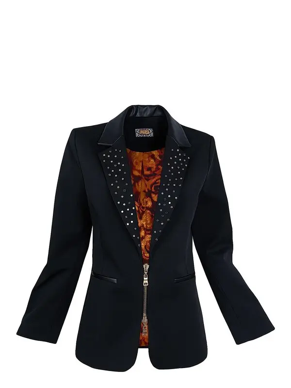 LALIPOP DESIGN Stud Embellished Tailored Jacket - Black