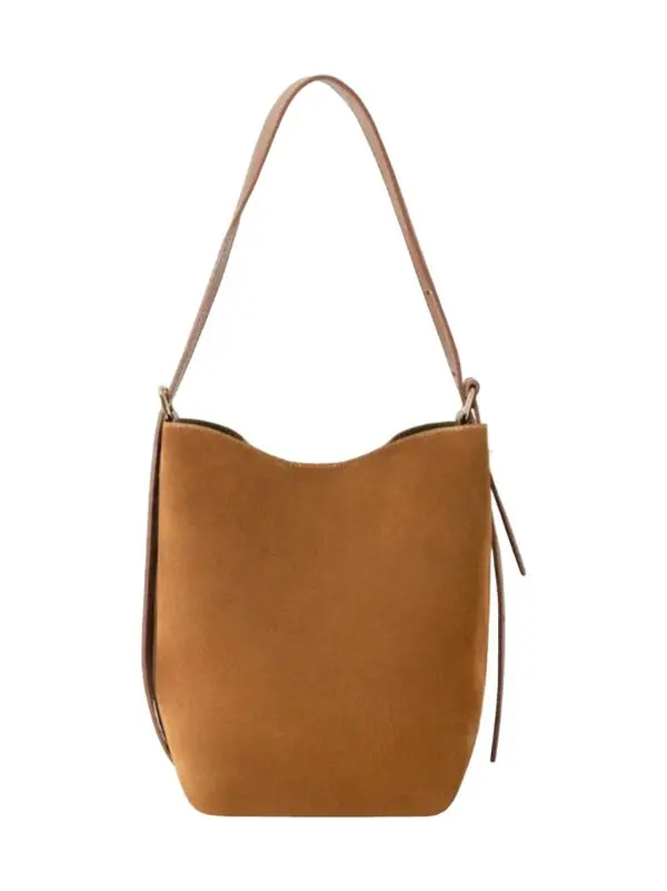 BETSY & FLOSS Melfi Suede Bucket Tote Bag - Brown