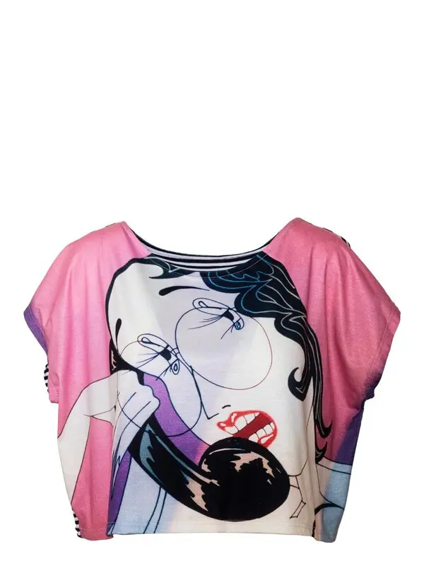 ARTISTA Anni Pink Gyorgy Kovasznai Print Top - Purple