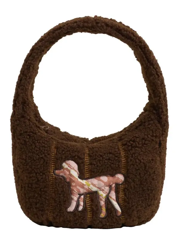 LOST PATTERN Pan Pan Half Moon Shearling Bag - Brown