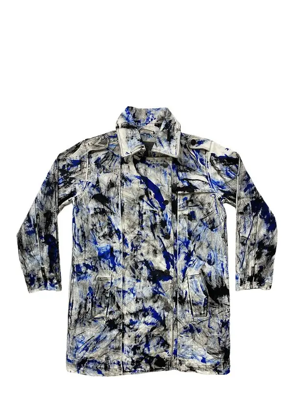 ZASTASTUDIO Raw Denim Oversized Jacket - Blue/white