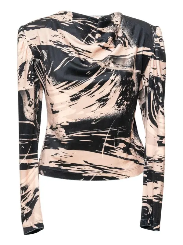 ARTISTA Amber Velvet Top - Black/pink
