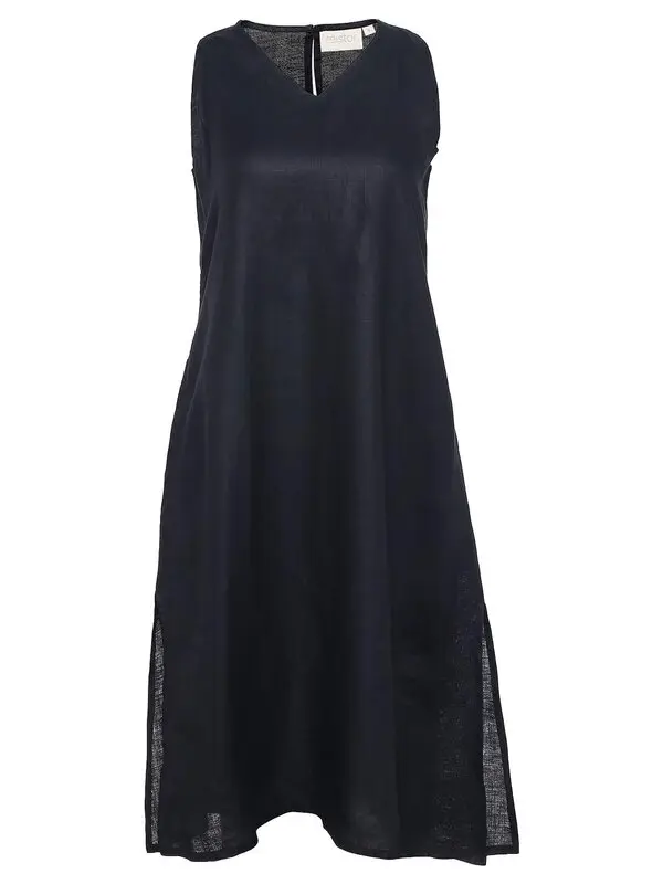 REISTOR A-line Hemp Midi-dress - Black