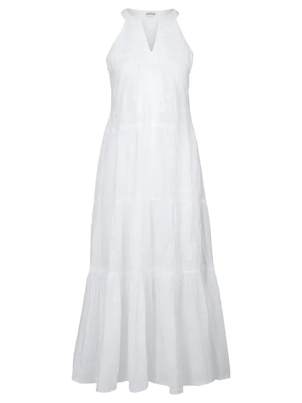 ANTRA DESIGNS The Skye Cotton Sun Maxi Dress - White
