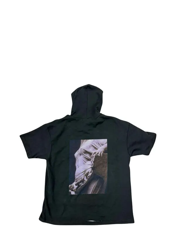 BRADFORD ROW Statue Distressed Warm-up Hoodie - Black