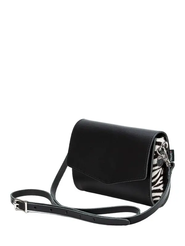 ZATCHELS Handmade Leather Clutch Bag - Black/white