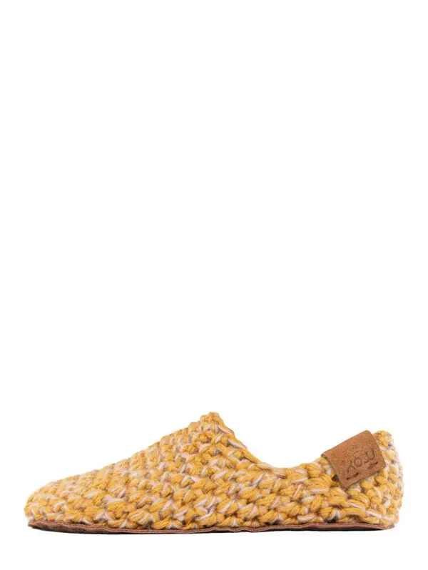 KINGDOM OF WOW Hand-crocheted Wool Slippers - Yellow