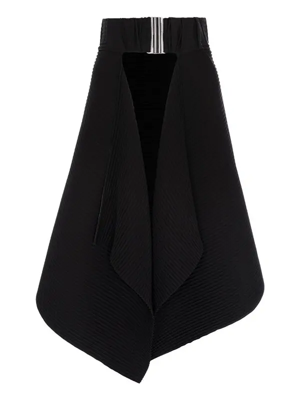 SILVIA SERBAN Panel Skirt In Pleated Crepe - Black