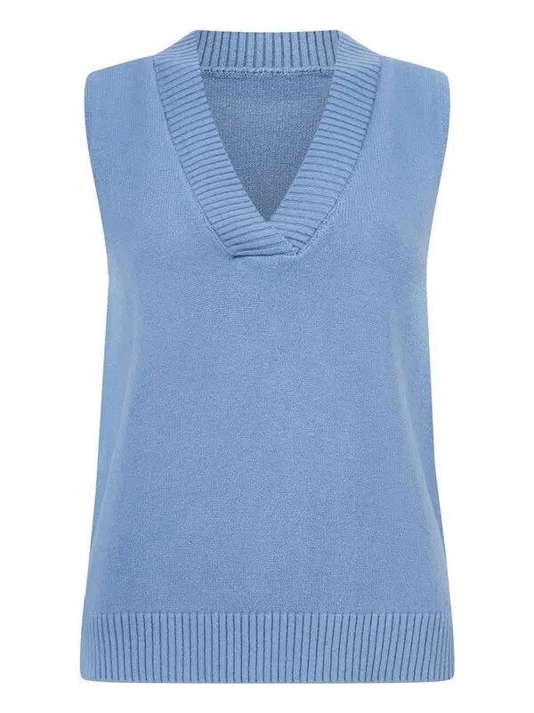 LULA-RU Cotton Vest Jumper - Blue