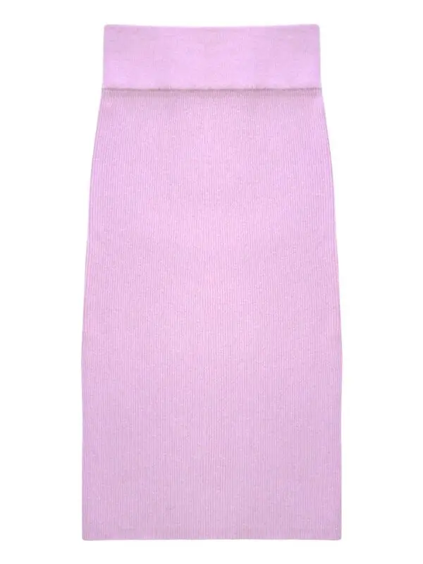 ZENZEE Cashmere Knit Midi Skirt - Purple