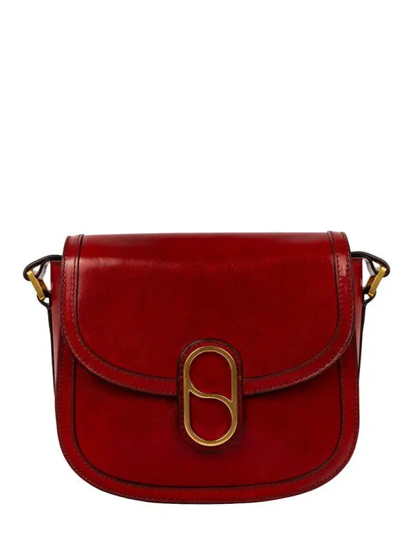 TIME RESISTANCE Leather Saddle Bag Villette - Red