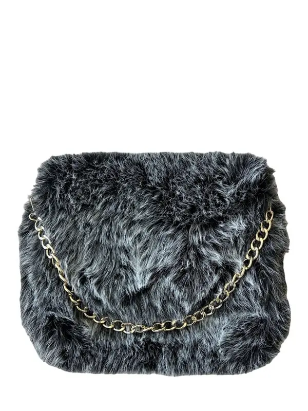 LINDSAY NICHOLAS NEW YORK Arlo Faux-fur Clutch - Black