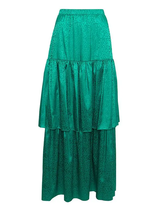 ROSES ARE RED Elle Printed Satin Skirt - Green